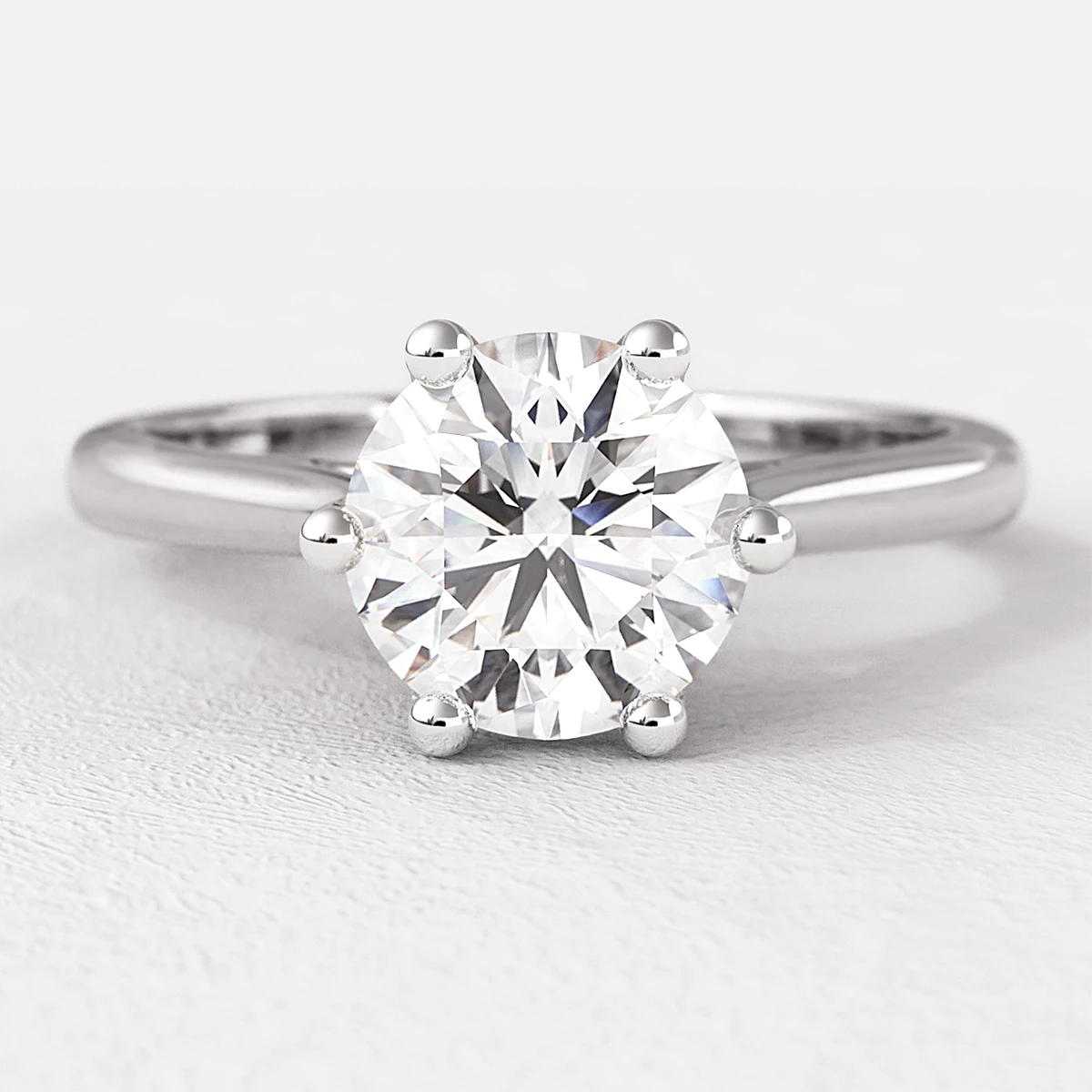 0.80ct Round Six Claw Solitaire Diamond Ring SR1007 - Bespoke Diamonds ...