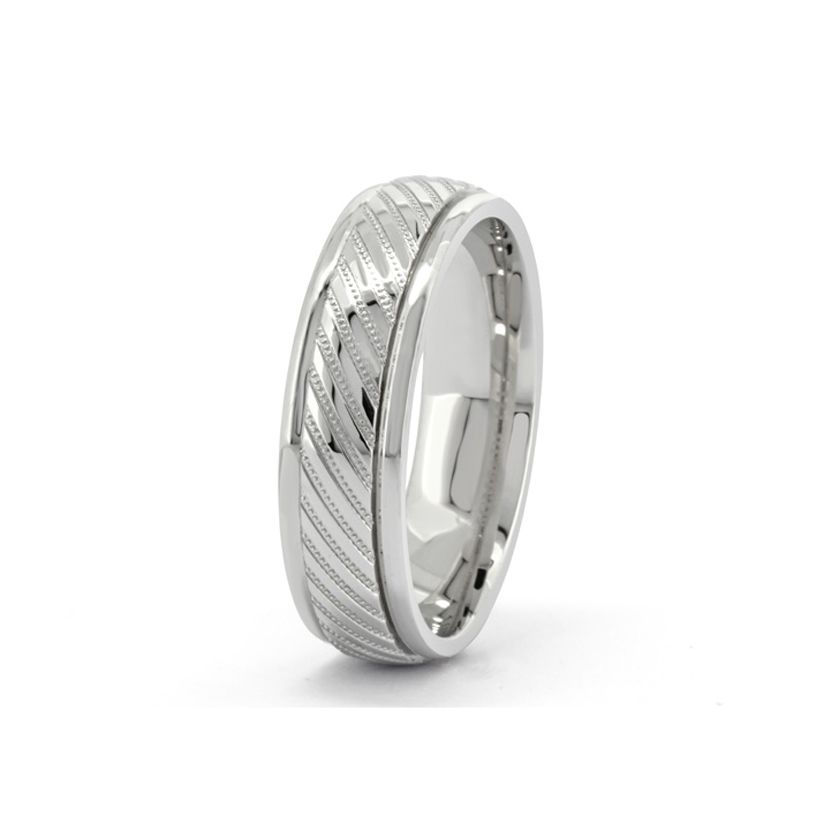 GWR2003 6mm Diagonal Palladium/Platinum Band, Ireland
