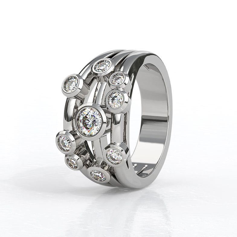 Bespoke Designed Ladies Diamond Wedding Ring - SB0061 - Made in Dublin ...