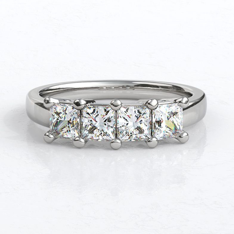 Custom Designed Four Stone Princess Cut Diamond Ring - SB0130