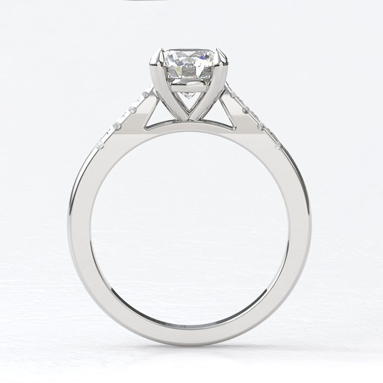 Custom Made Side Stone Diamond Engagement Ring SB0157 - Made in Dublin ...