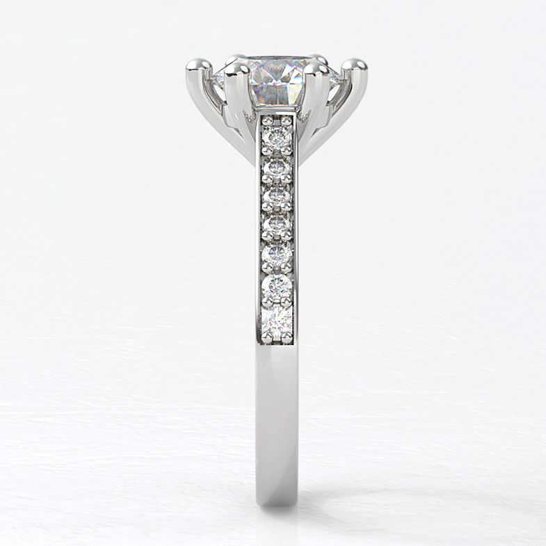 Bespoke Designed Side Stone Diamond Engagement Ring - SB0759 - Made in ...