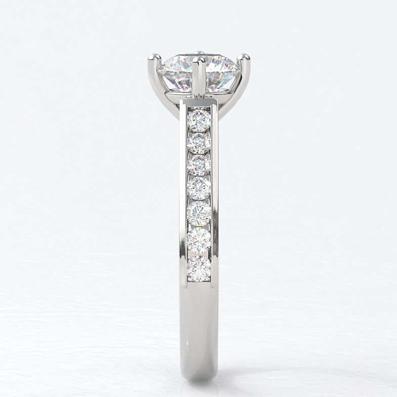 Bespoke Designed Channel Set Diamond Side Stone Ring SB1063 - Made in ...