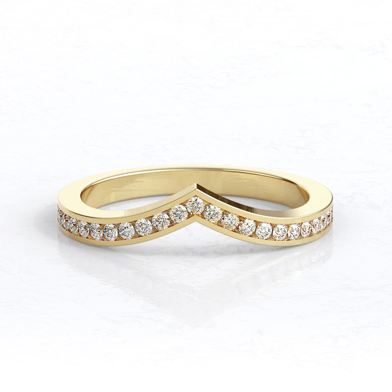 0.20ct V-Shape Channel Set Ladies Wedding Ring WR5107