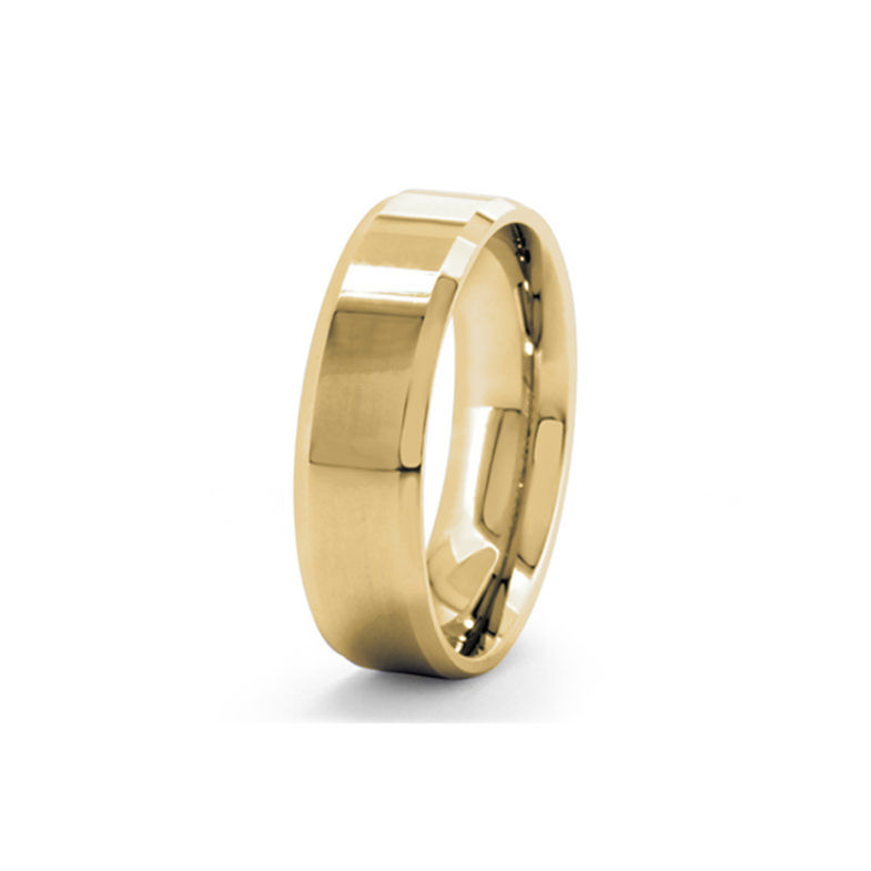 GWR2014 Brushed Gents 6mm Yellow Gold Wedding Ring
