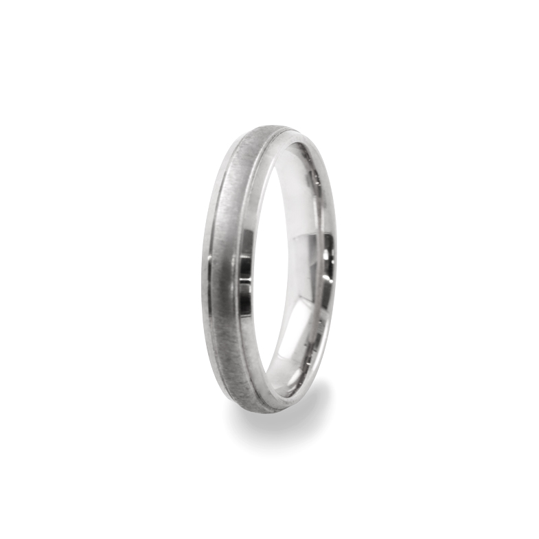 Brushed Centre Palladium/Platinum Ring - Bespoke Diamonds