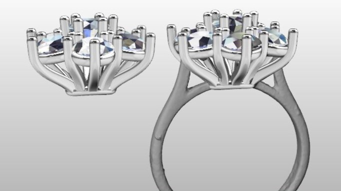Bespoke Designed Diamond Cluster Head SB2846