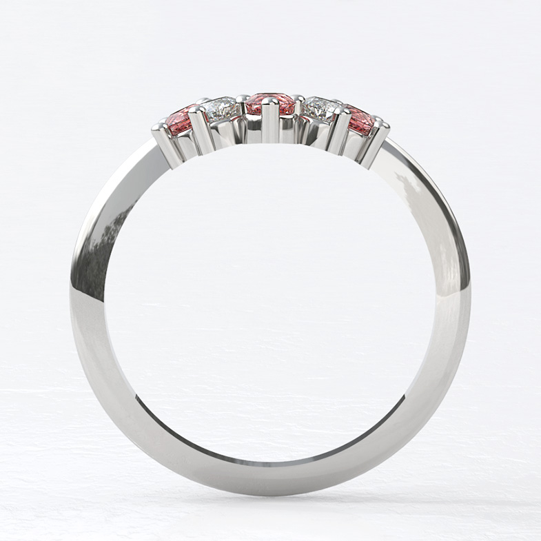Custom made curved diamond set ring sb4482v2 5 stone, Dublin
