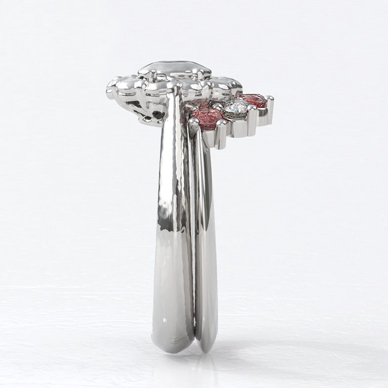 Custom made curved diamond set ring sb4482v2 5 stone, Dublin