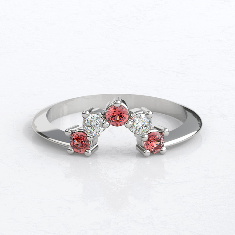 Custom made curved diamond set ring sb4482v2 5 stone, Dublin