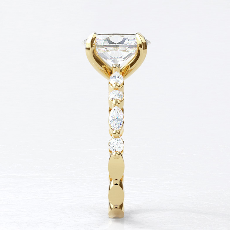 Bespoke Designed Oval Cut Side Stone Engagement Ring SB4362