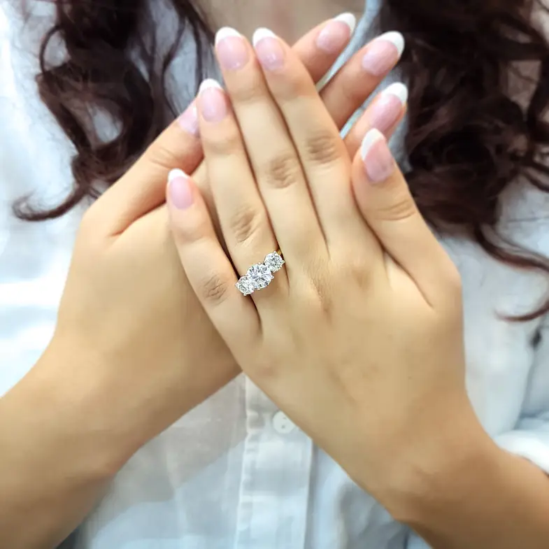 3.60ct Round Trilogy Diamond Engagement Ring TR1087 - Bespoke Diamonds ...