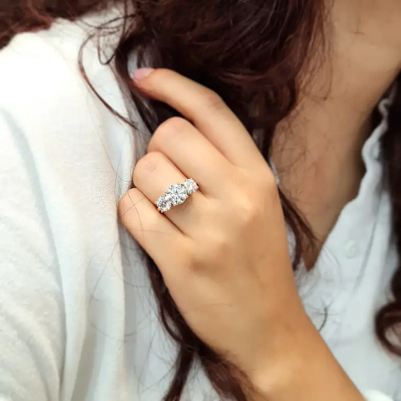 3.60ct Round Trilogy Diamond Engagement Ring TR1087 - Bespoke Diamonds ...