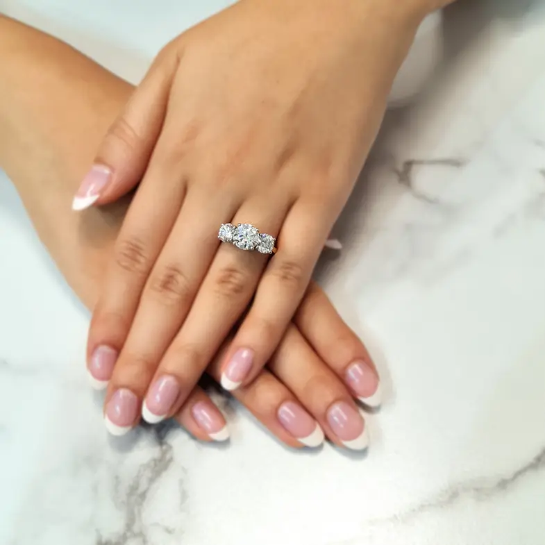 3.60ct Round Trilogy Diamond Engagement Ring TR1087 - Bespoke Diamonds ...