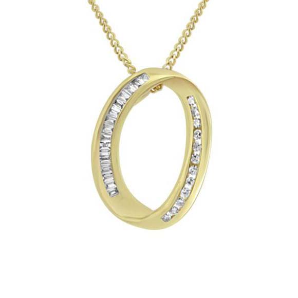 0.40ct Channel Set Diamond Pendant Necklace PN001 - Bespoke Diamonds ...