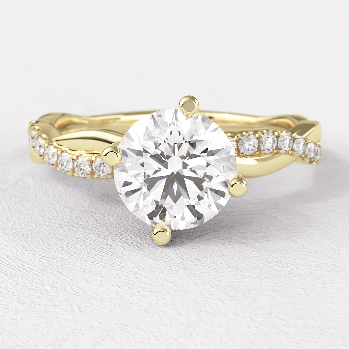 0.95ct Round Cut Side Stone Diamond Ring PR1056 - Bespoke Diamonds ...
