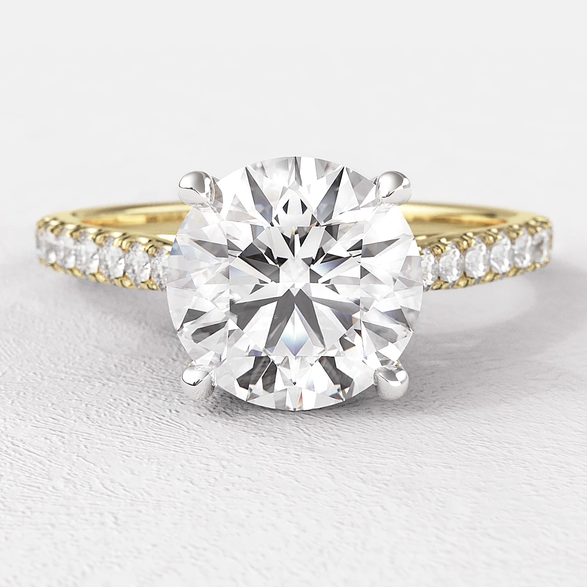 1.50ct Round Cut Side Stone Ring PR1057 - Bespoke Diamonds - Dublin and ...