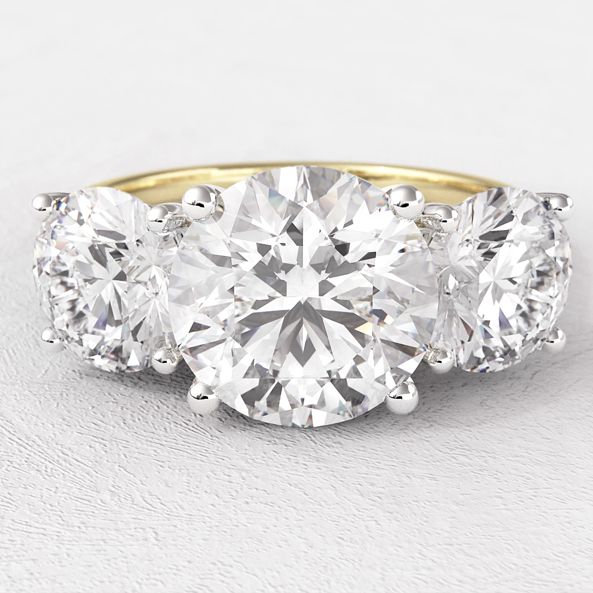 3.60ct Round Trilogy Diamond Engagement Ring TR1087 - Bespoke Diamonds ...