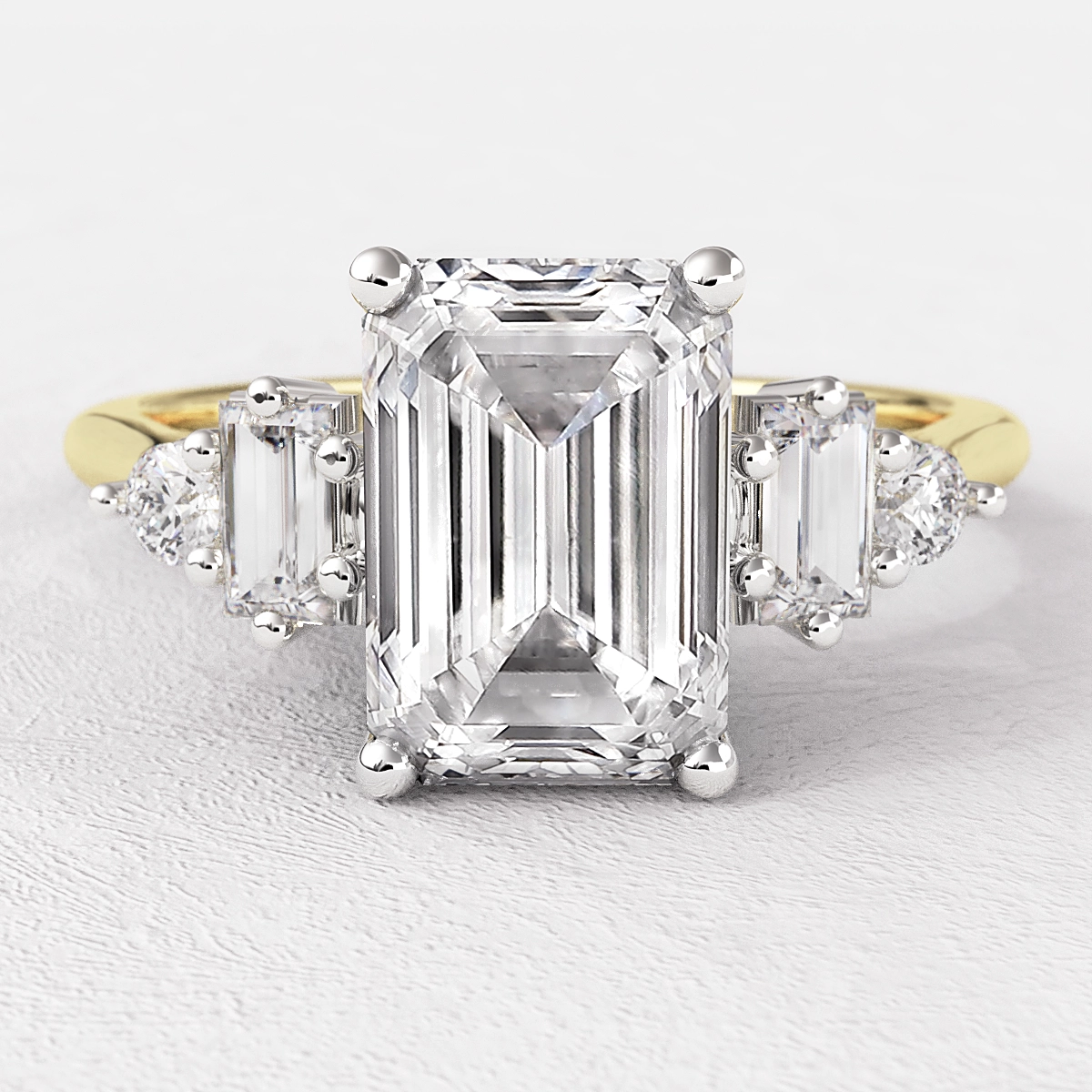 1.76ct Emerald Cut Side Stone Engagement Ring PR1087 - Bespoke Diamonds ...