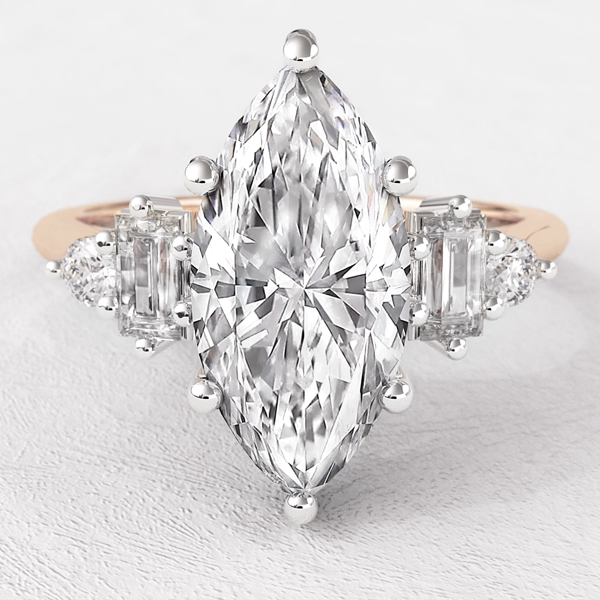 1.76ct Marquise Cut Side Stone Diamond Ring PR1092